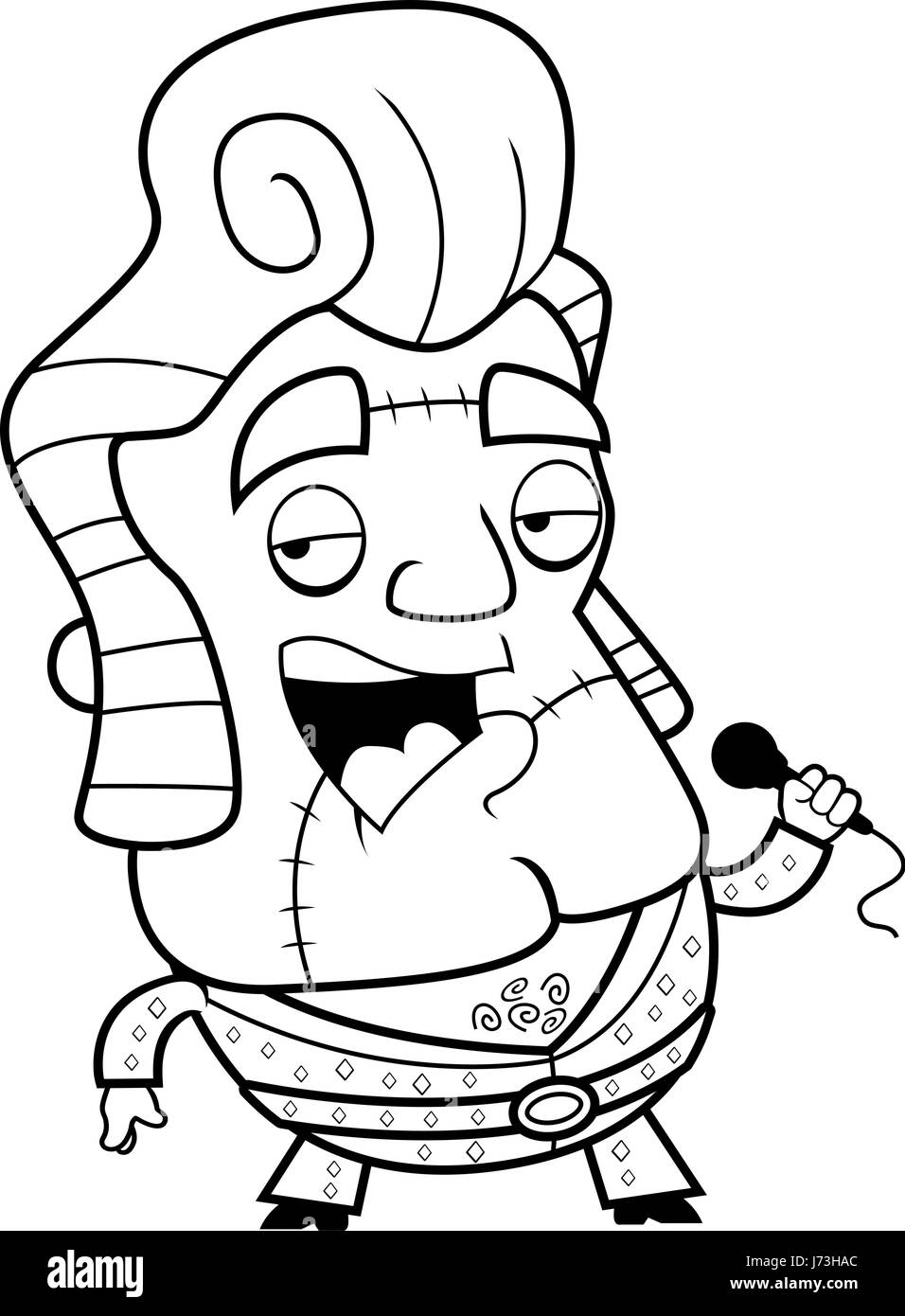 A cartoon monster singing a song in a microphone Stock Vector Image ...