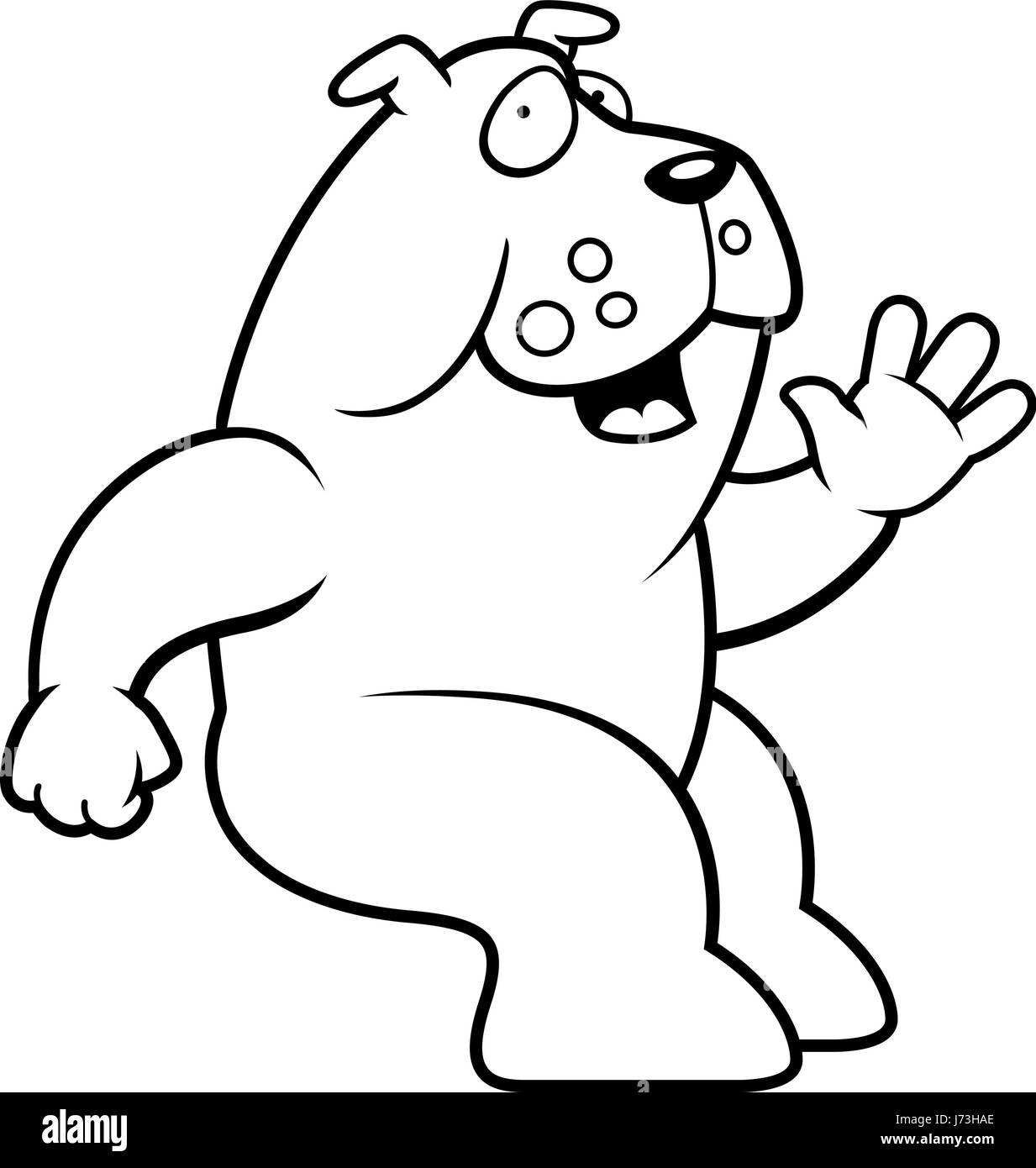 A happy cartoon bulldog sitting and smiling Stock Vector Image & Art ...