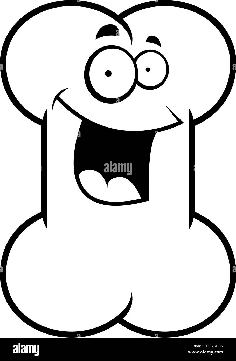 A cartoon white bone happy and smiling Stock Vector Image & Art - Alamy