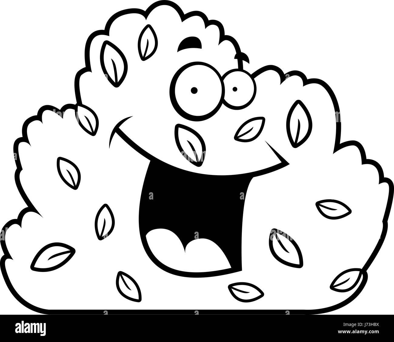 A cartoon green bush smiling and happy Stock Vector Image & Art - Alamy