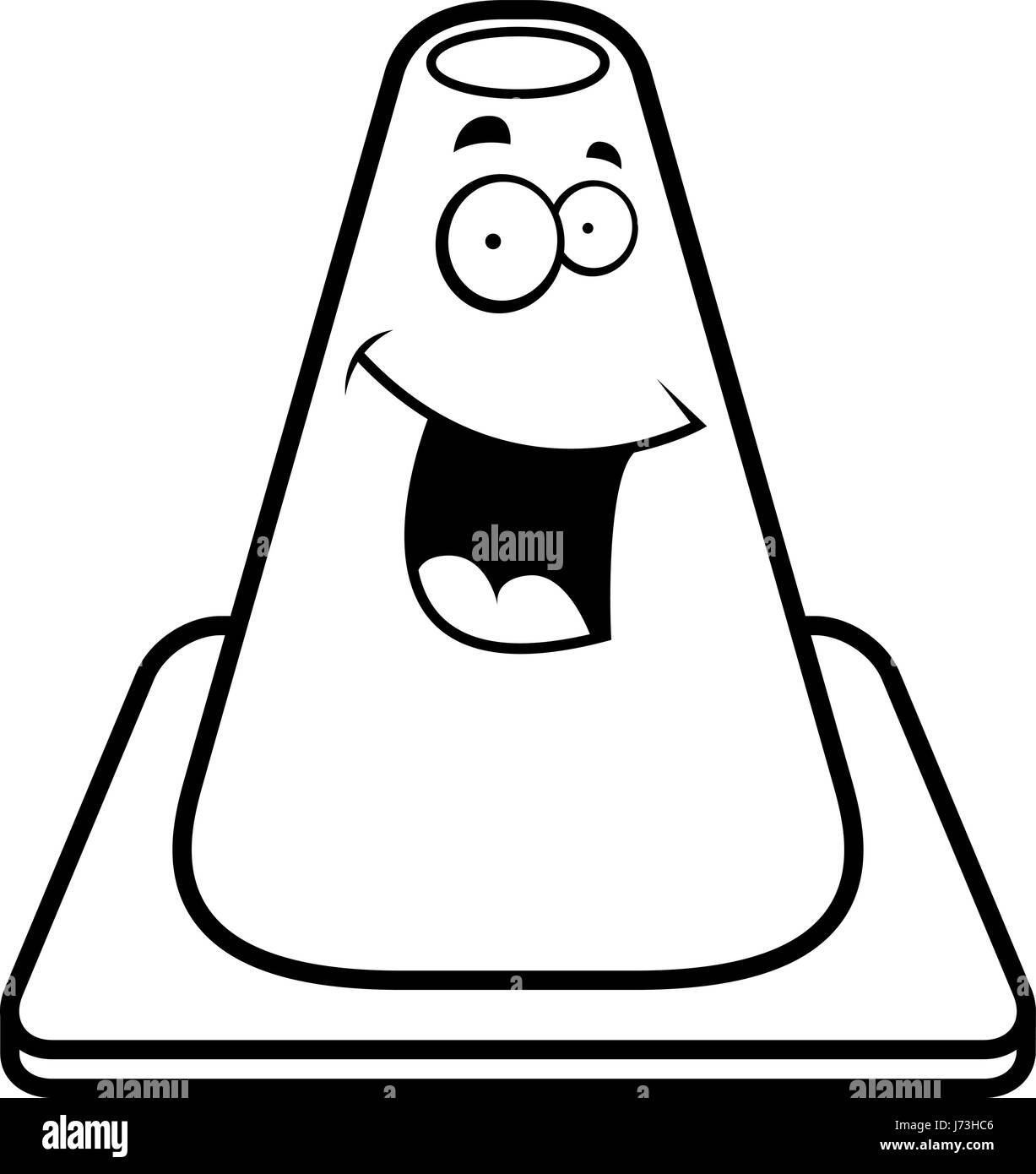 A cartoon orange traffic cone happy and smiling Stock Vector Image ...