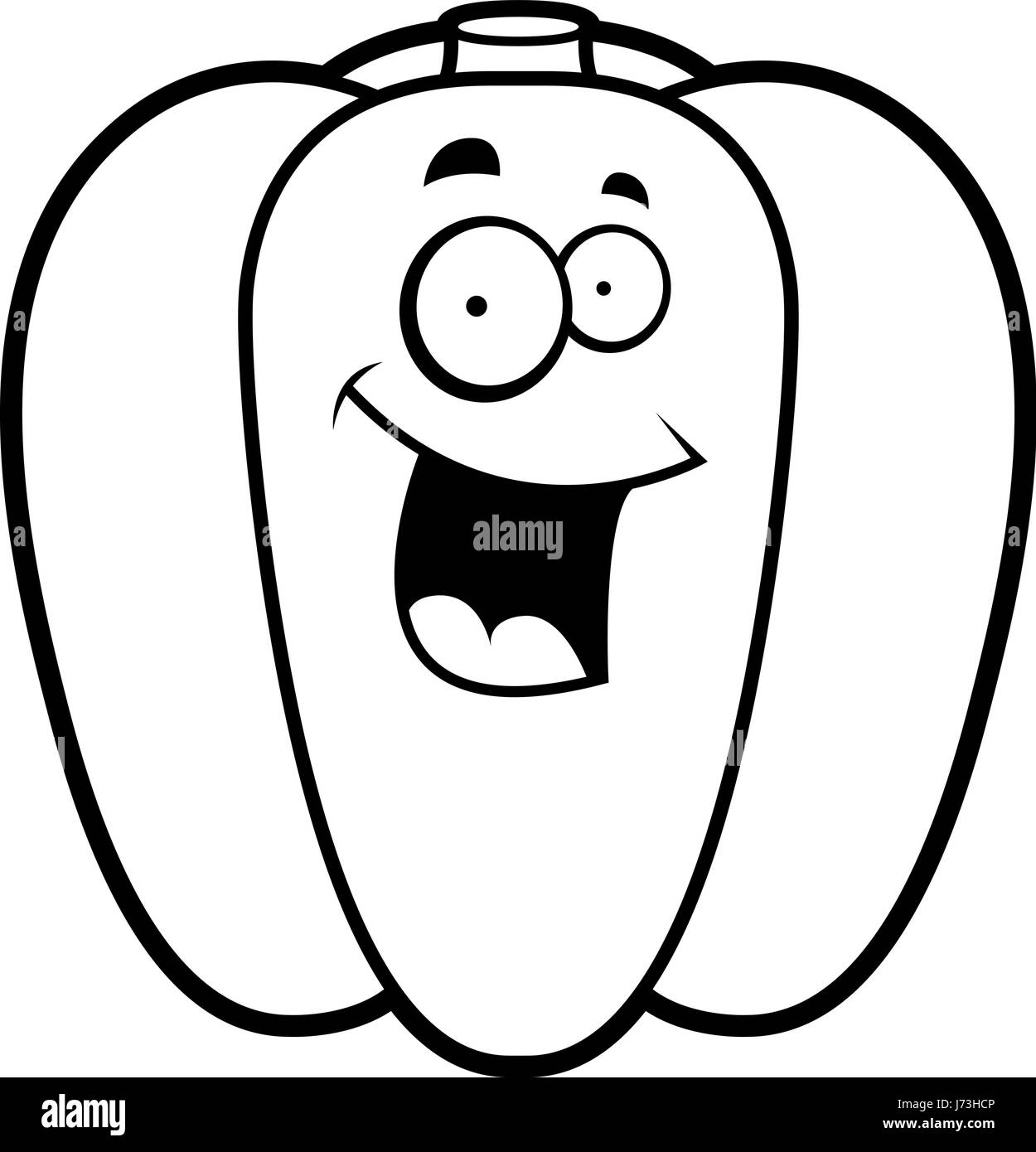 A cartoon green bell pepper smiling and happy Stock Vector Image & Art ...