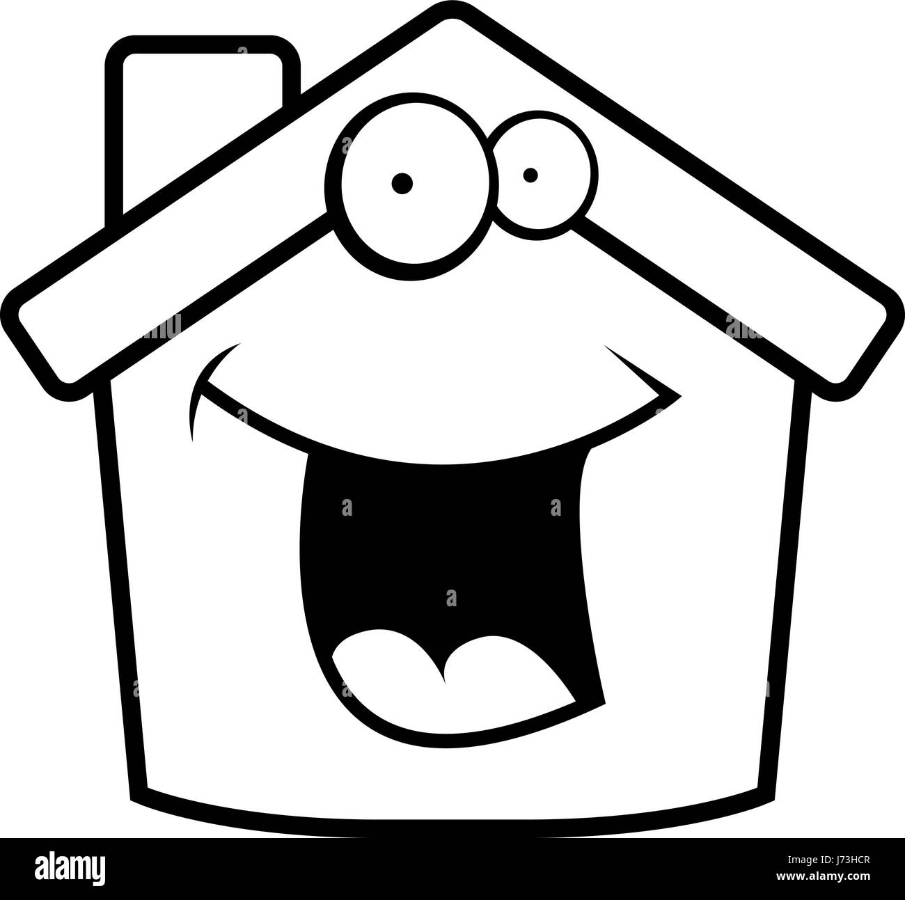 A cartoon small house happy and smiling Stock Vector Image & Art - Alamy