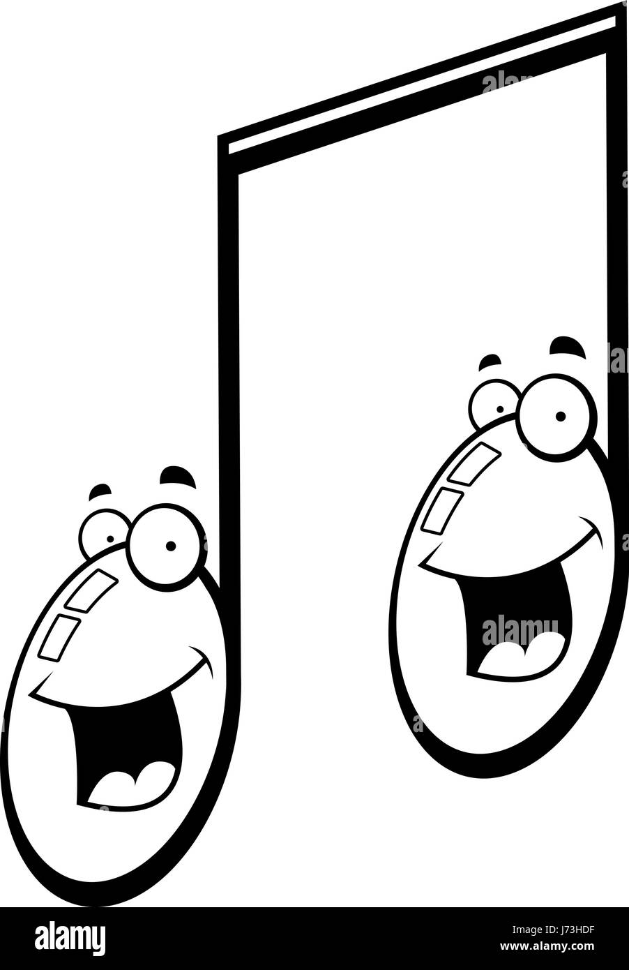 Two cartoon musical notes smiling and happy Stock Vector Image & Art ...