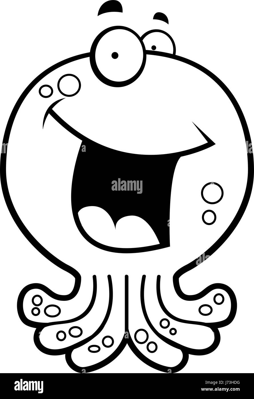 A cartoon pink octopus smiling and happy Stock Vector Image & Art - Alamy