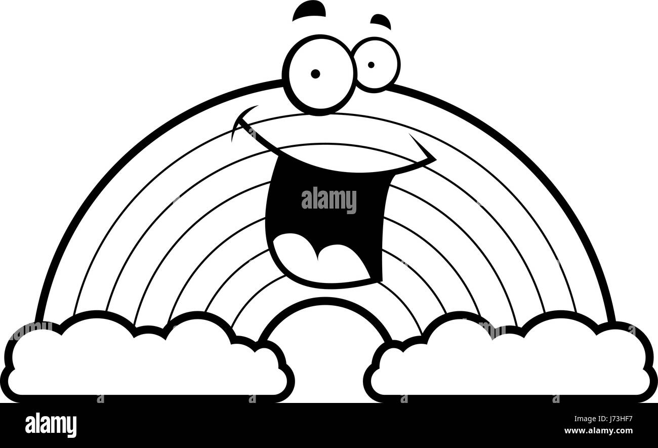 A cartoon illustration of a rainbow smiling and happy Stock Vector ...