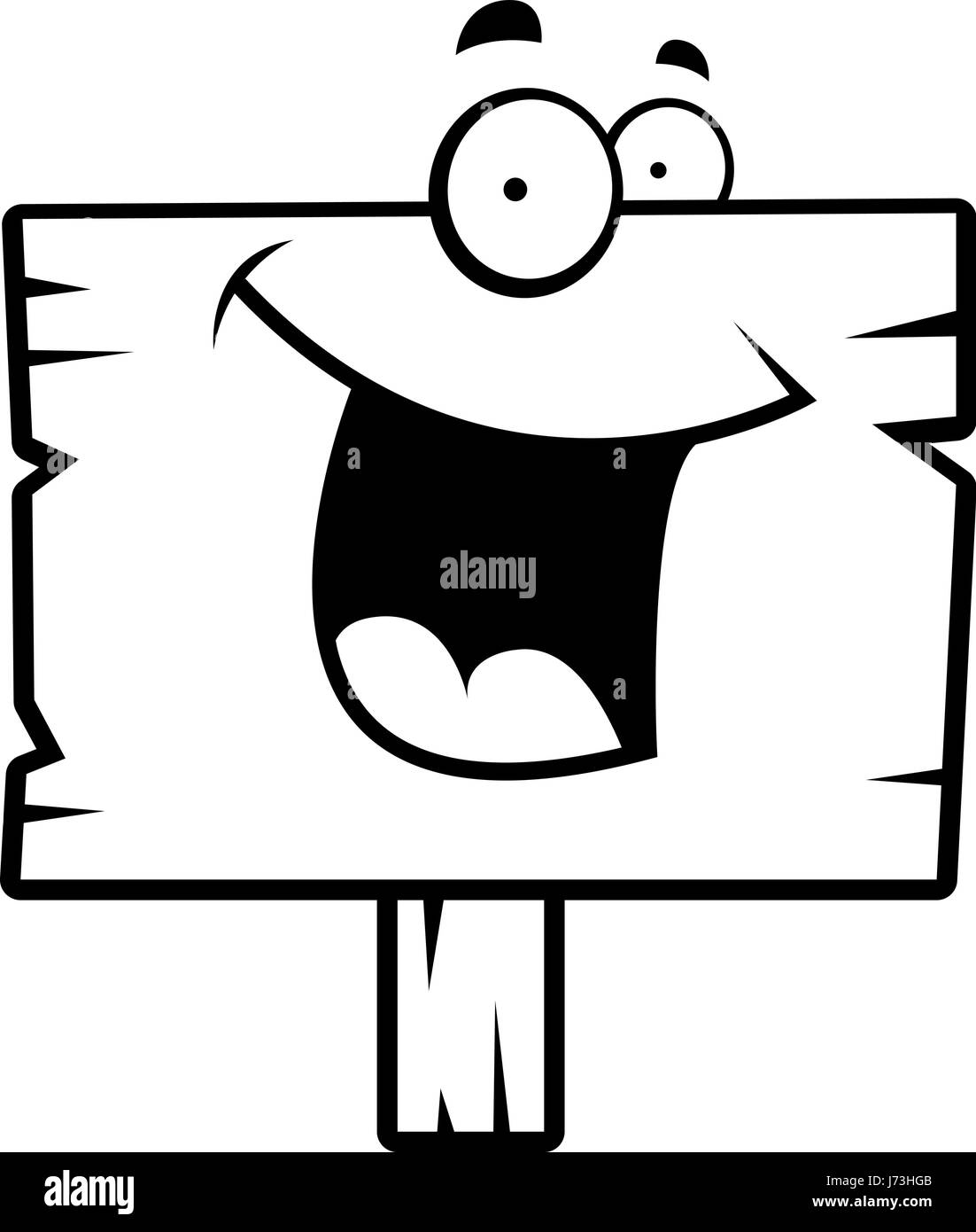 A cartoon wood sign happy and smiling Stock Vector Image & Art - Alamy