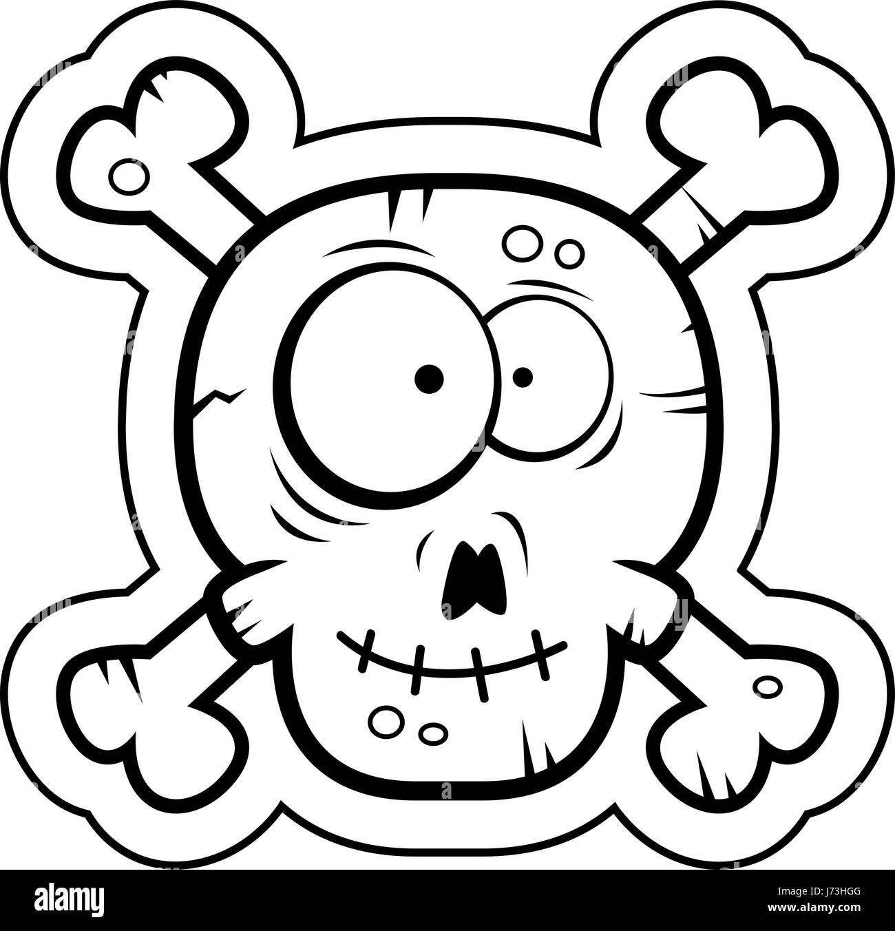 A cartoon skull and crossbones happy and smiling Stock Vector Image ...