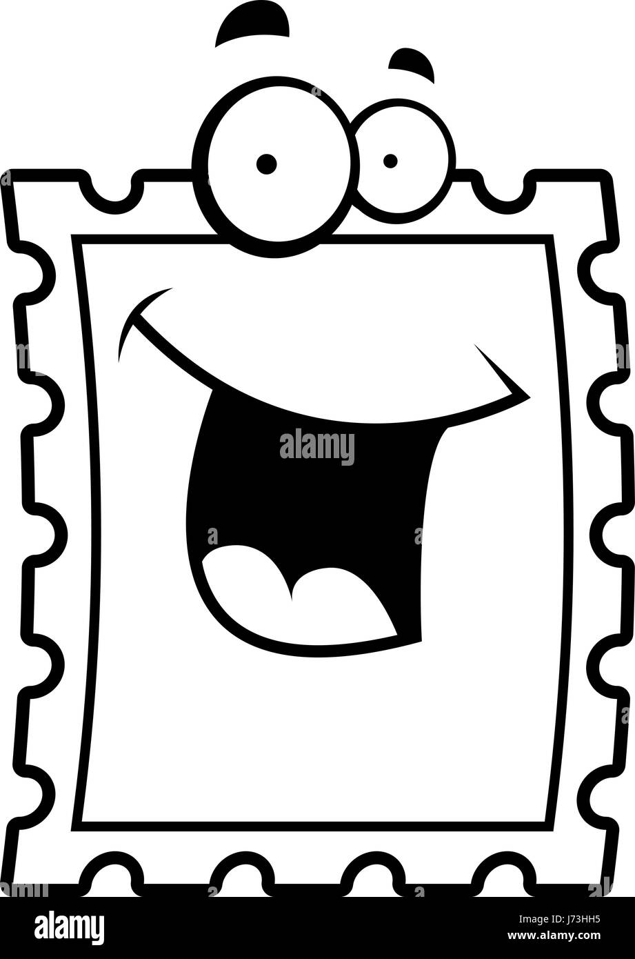 A cartoon postage stamp happy and smiling Stock Vector Image & Art - Alamy
