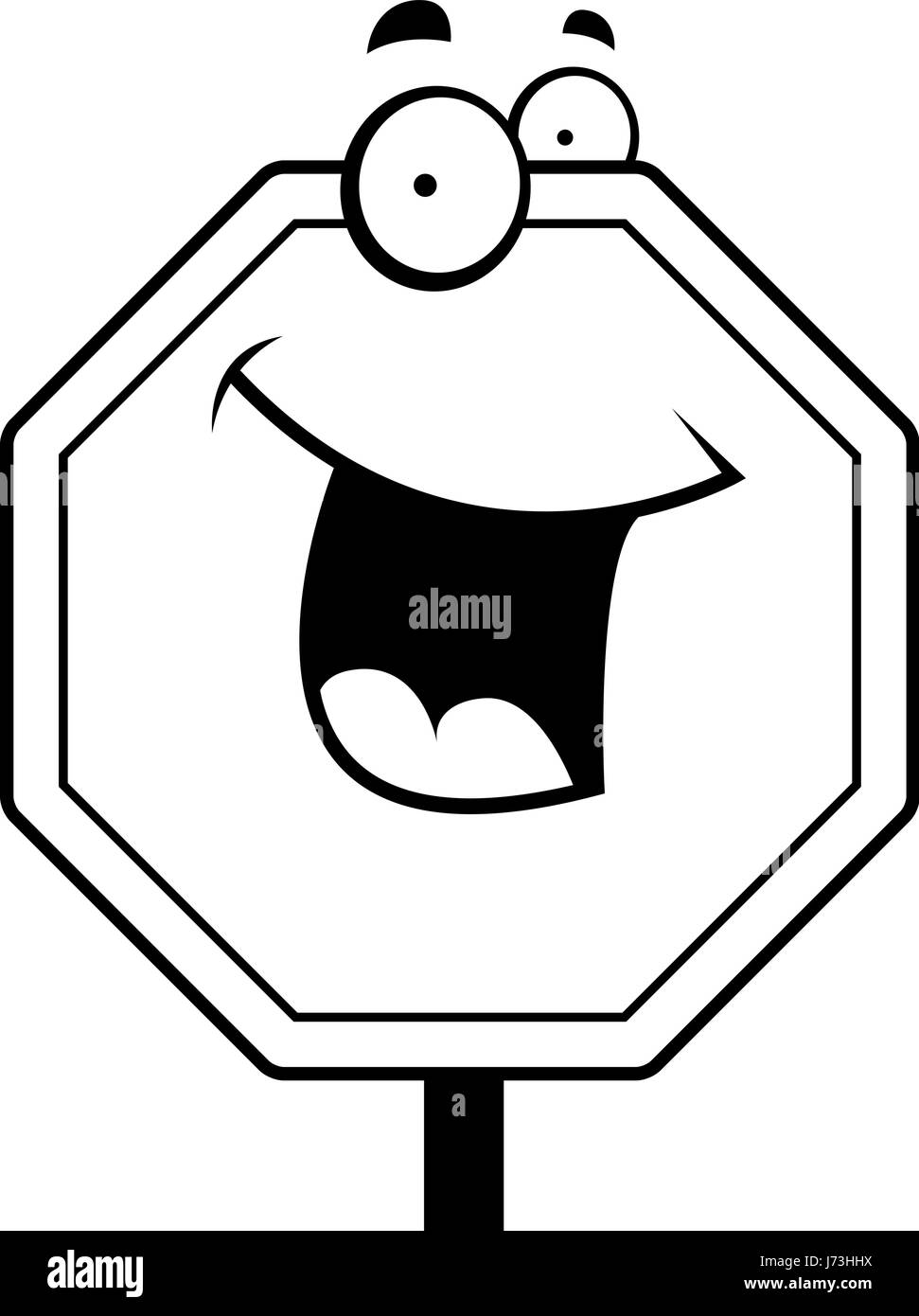 A cartoon stop sign smiling and happy Stock Vector Image & Art - Alamy