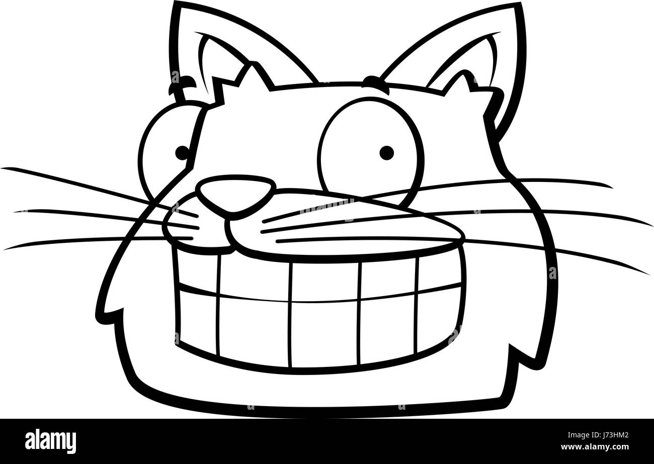 A cartoon cat head smiling and happy Stock Vector Image & Art - Alamy