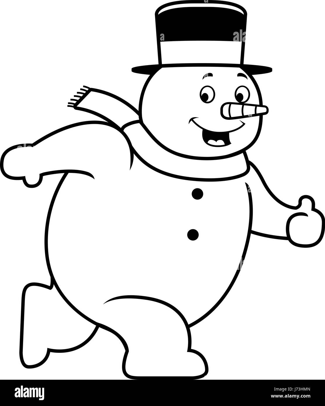 A happy cartoon snowman walking and smiling Stock Vector Image & Art ...