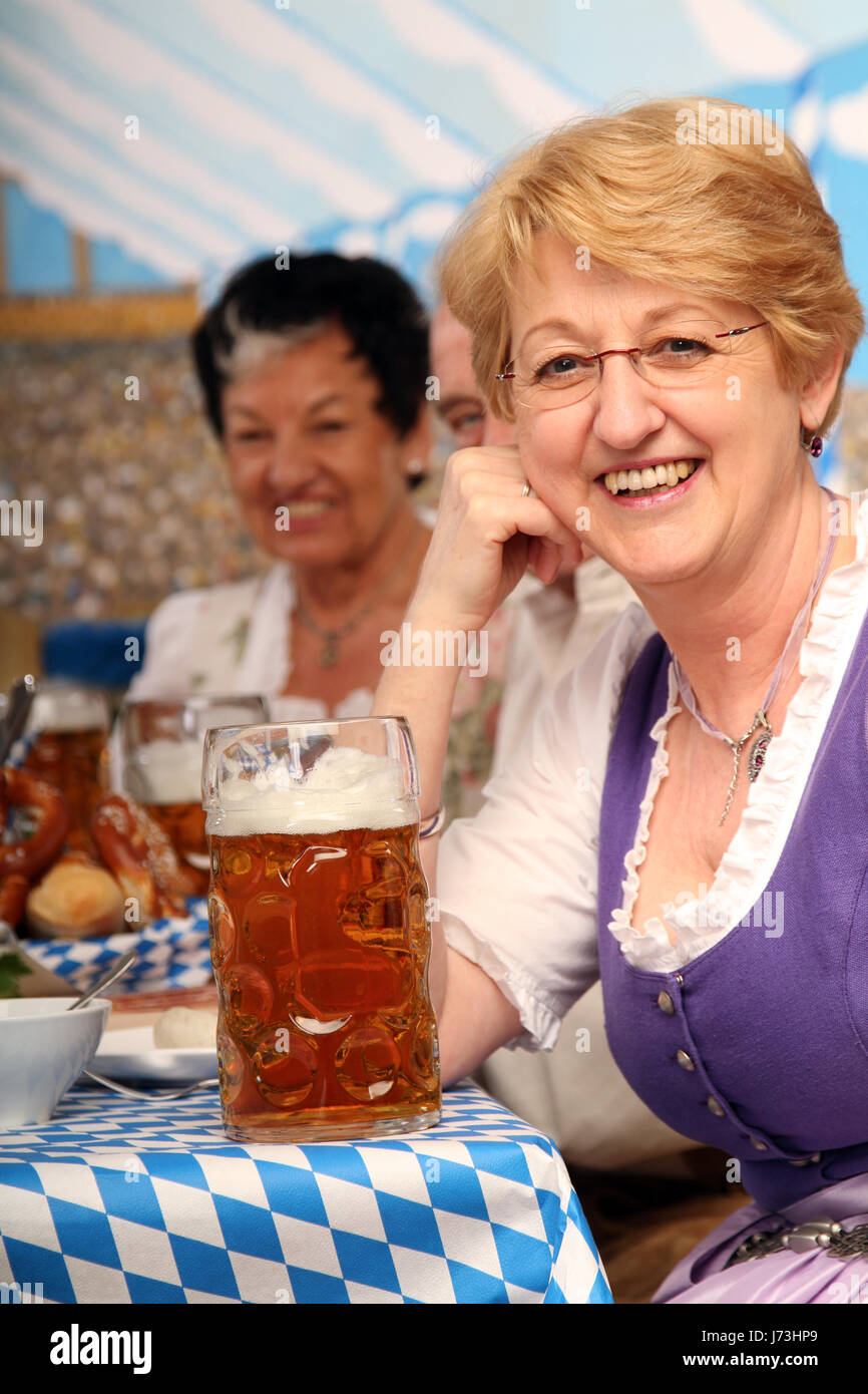 woman bavaria beer tent pensioner old age pensioner retiree retired ...