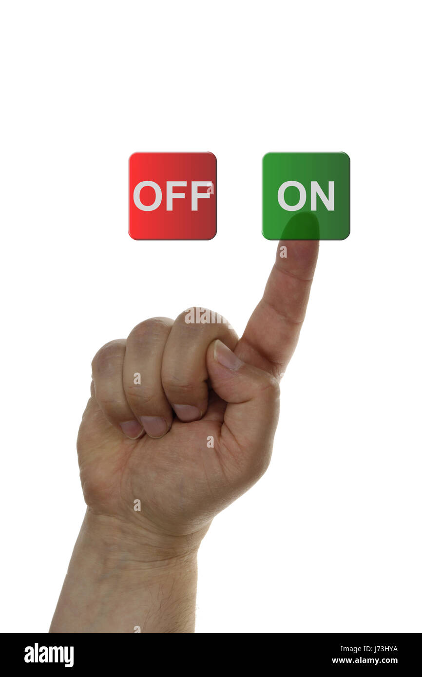 Male finger turn off switch hi-res stock photography and images - Alamy