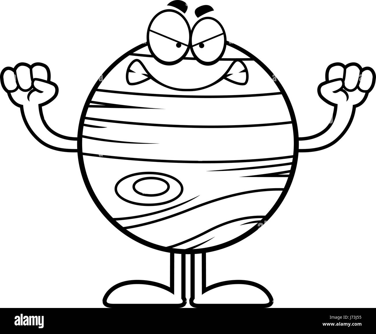 A cartoon illustration of the planet Jupiter looking angry Stock Vector ...