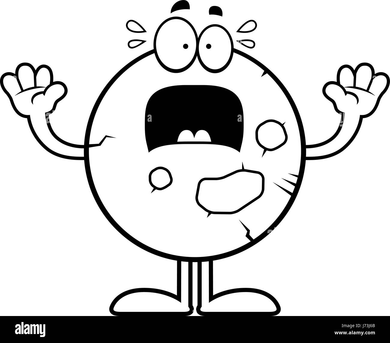 A cartoon illustration of the planet Mars looking scared Stock Vector ...