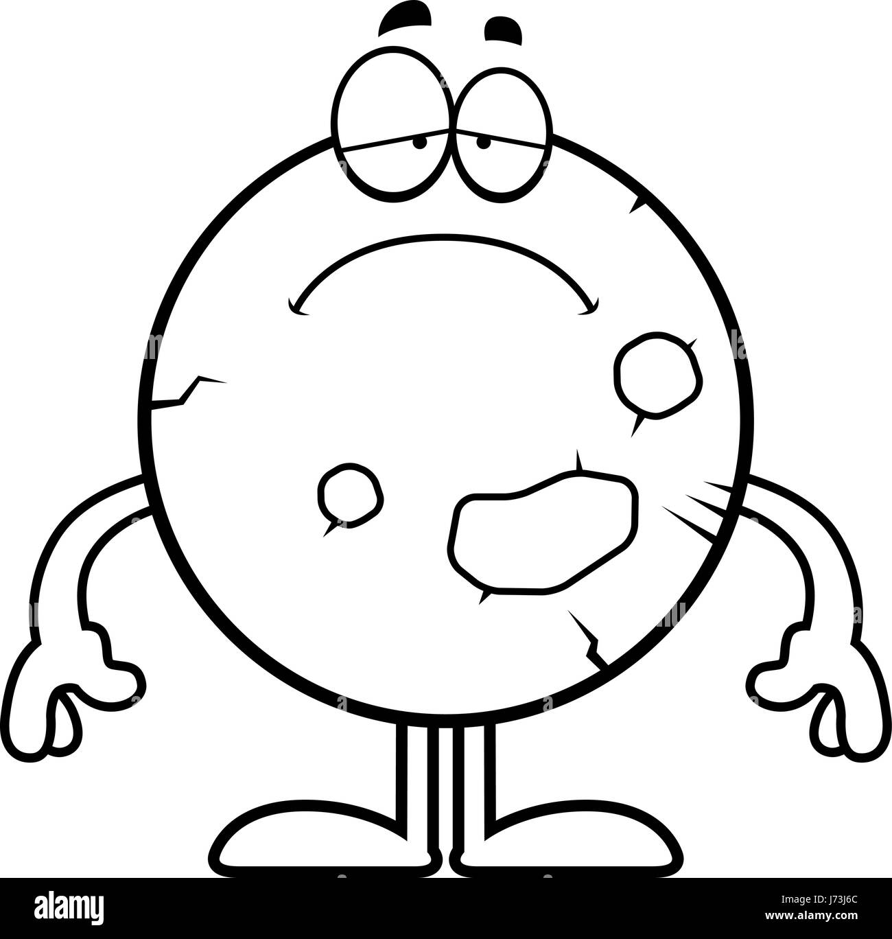 A cartoon illustration of the planet Mars looking sad Stock Vector ...