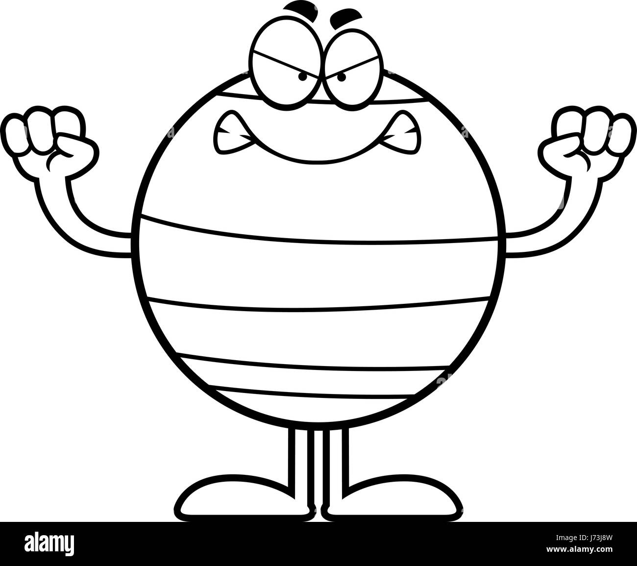 A cartoon illustration of the planet Neptune looking angry Stock Vector ...
