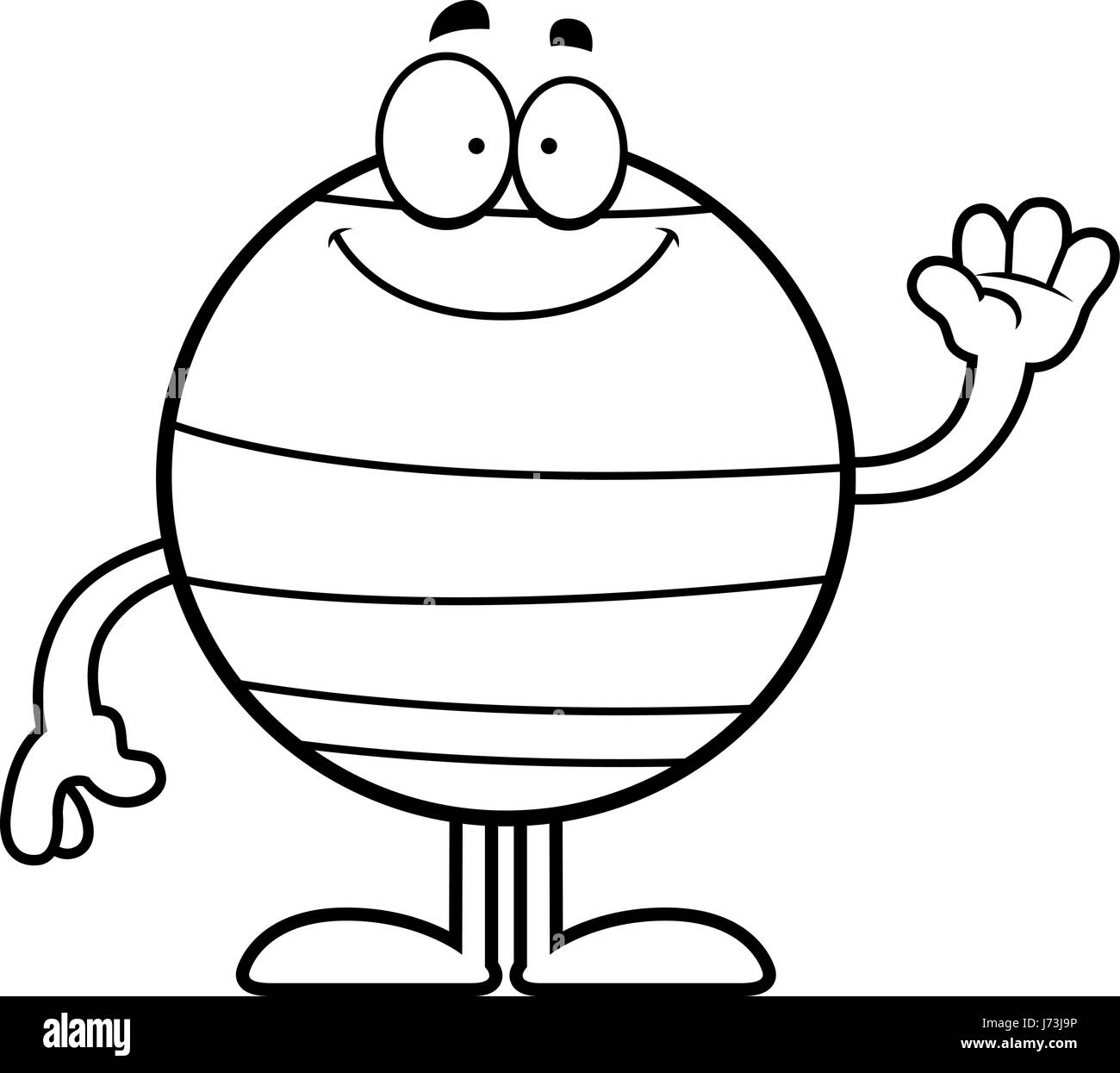 A cartoon illustration of the planet Neptune waving Stock Vector Image ...