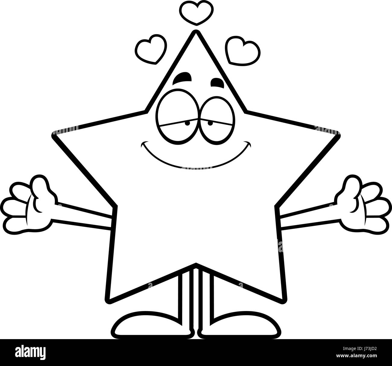 A cartoon illustration of a star ready to give a hug Stock Vector Image ...