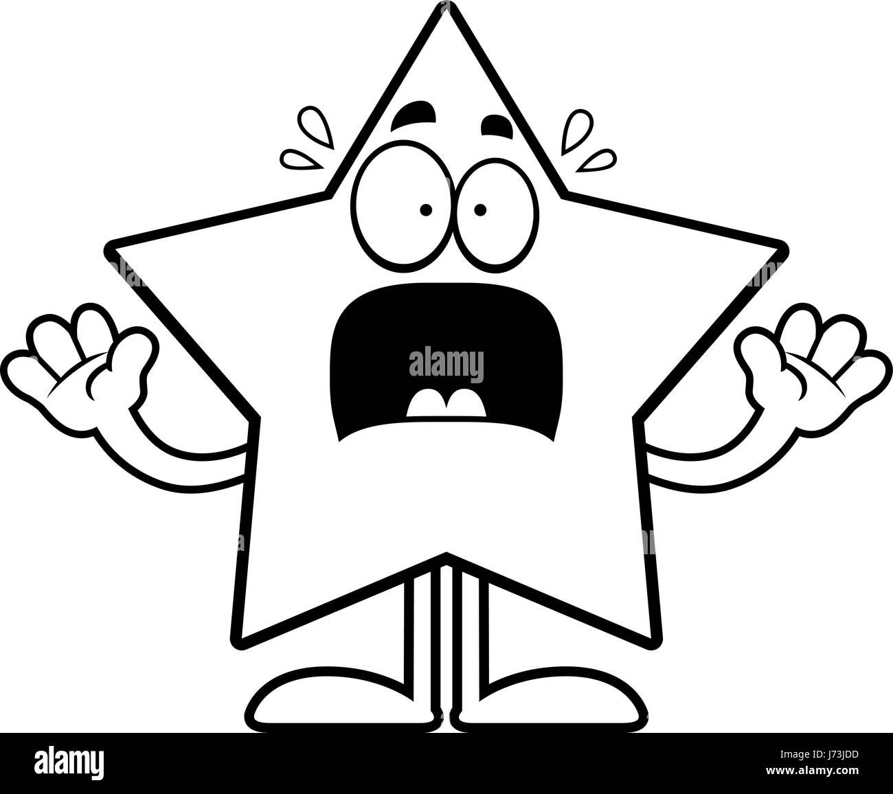 A cartoon illustration of a star looking scared Stock Vector Image ...