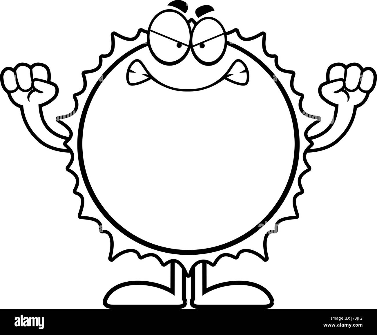 A cartoon illustration of the Sun looking angry Stock Vector Image ...