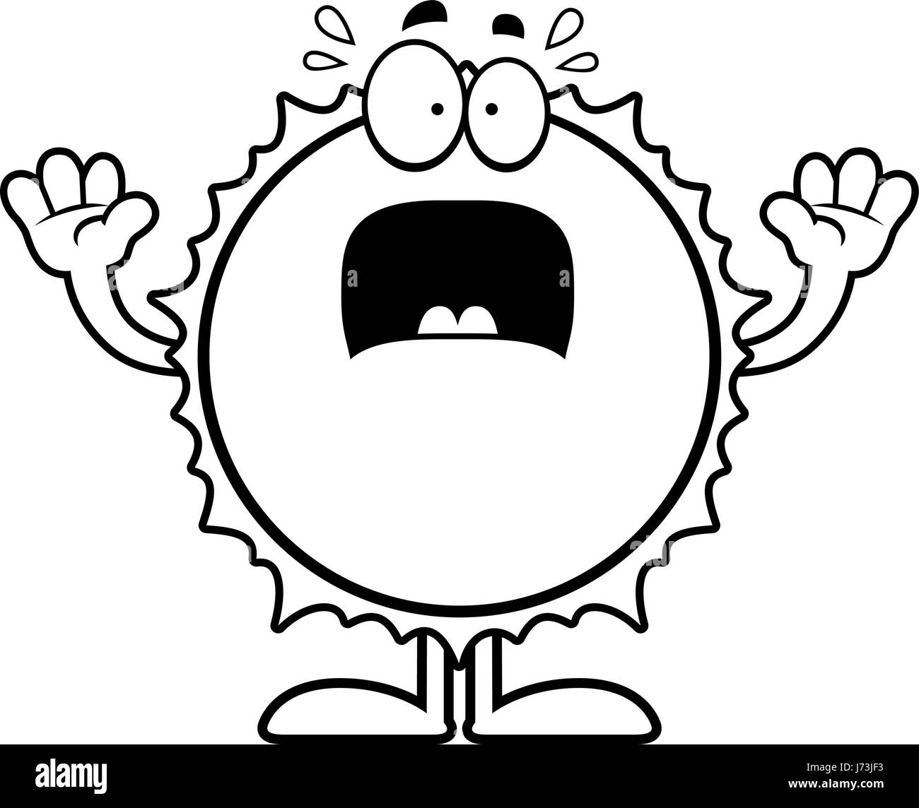 A cartoon illustration of the Sun looking scared Stock Vector Image ...