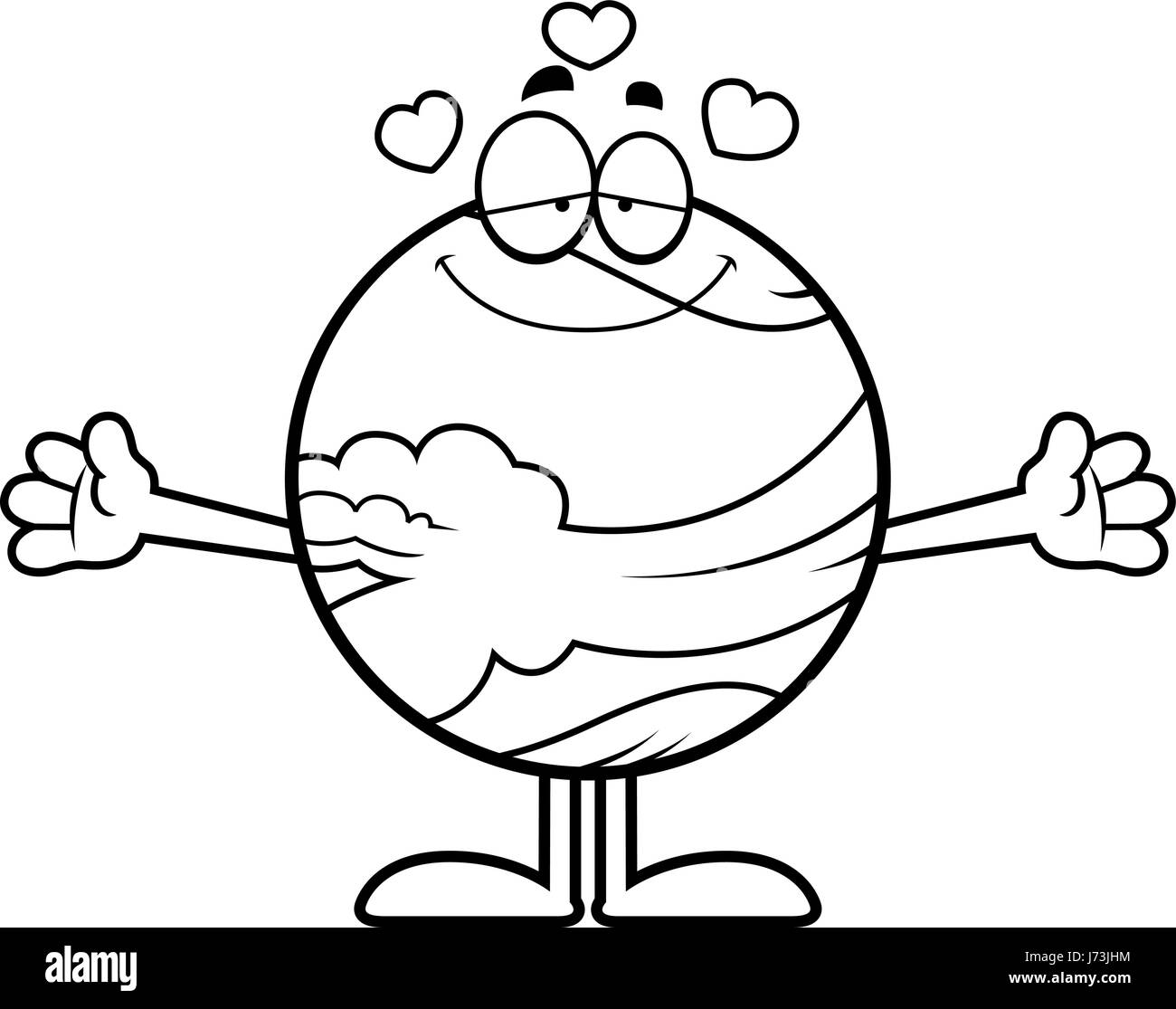 A cartoon illustration of the planet Venus ready to give a hug Stock ...