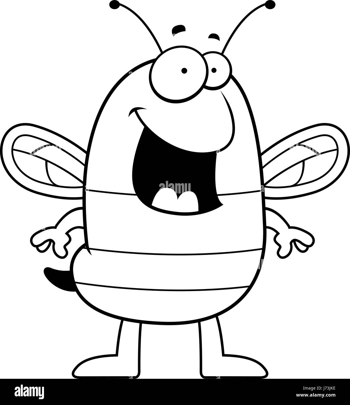 A happy cartoon bee standing and smiling Stock Vector Image & Art - Alamy