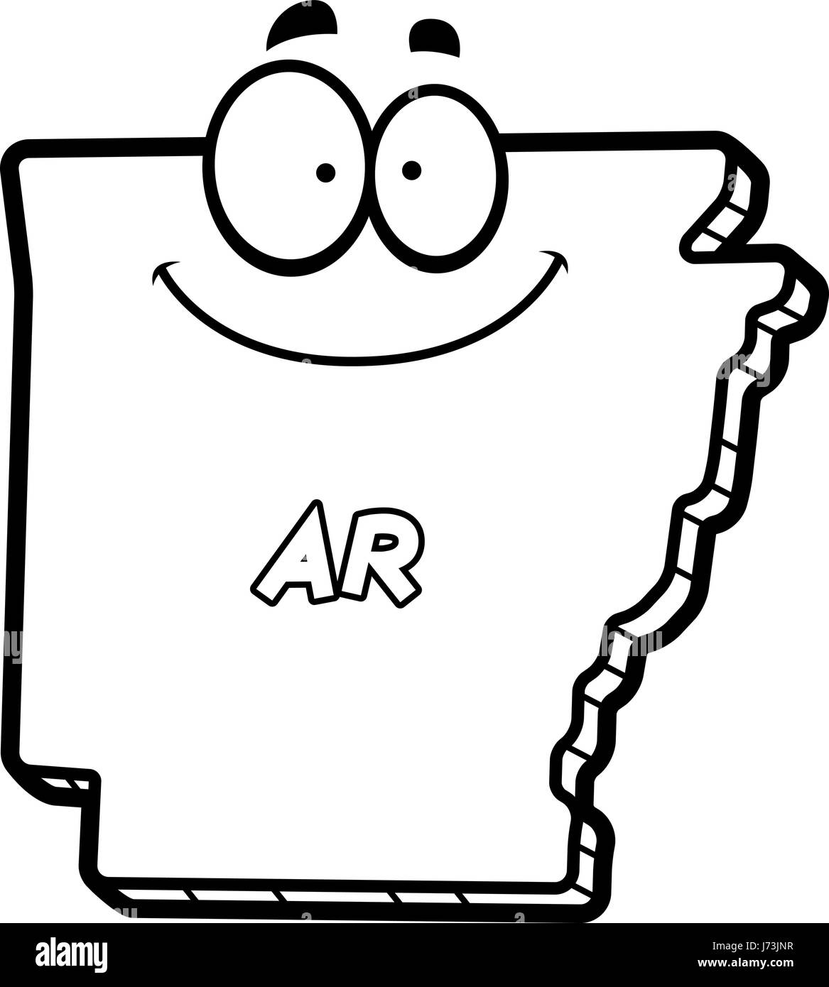 A cartoon illustration of the state of Arkansas smiling Stock Vector ...