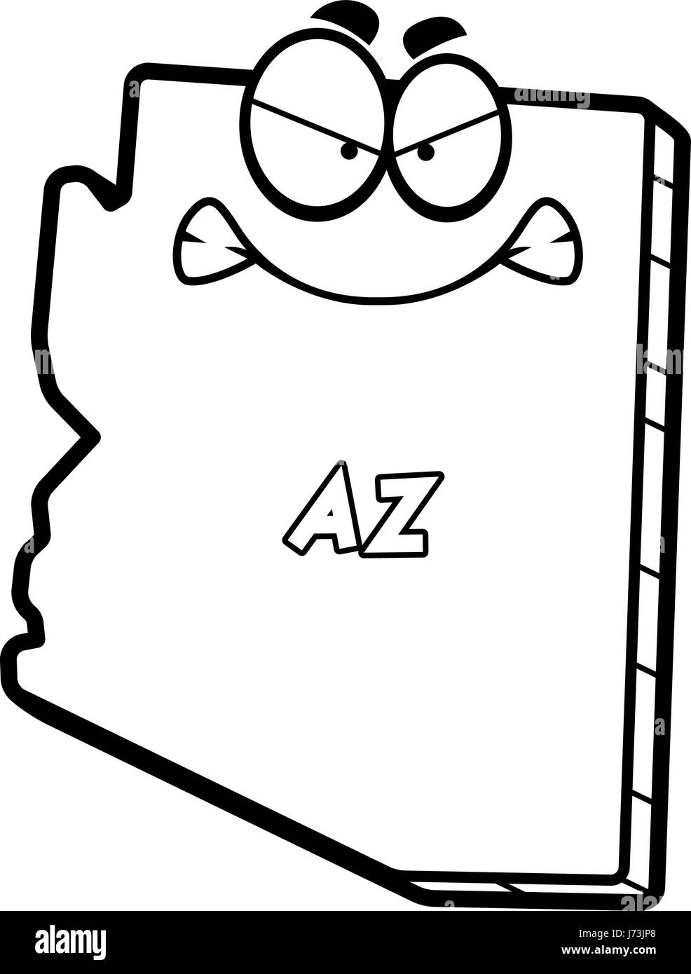 A cartoon illustration of the state of Arizona looking angry Stock ...