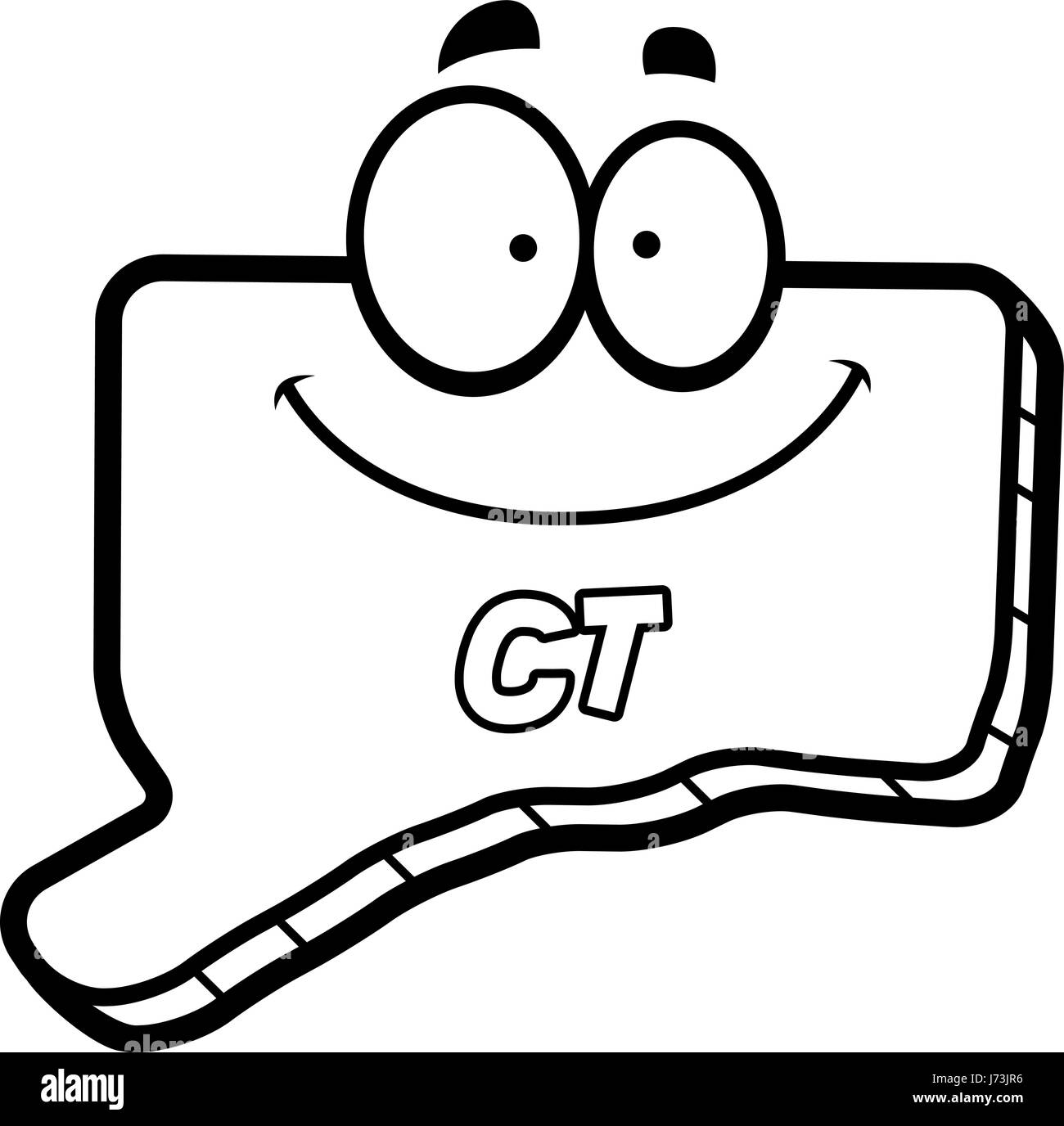 A cartoon illustration of the state of Connecticut smiling Stock Vector ...