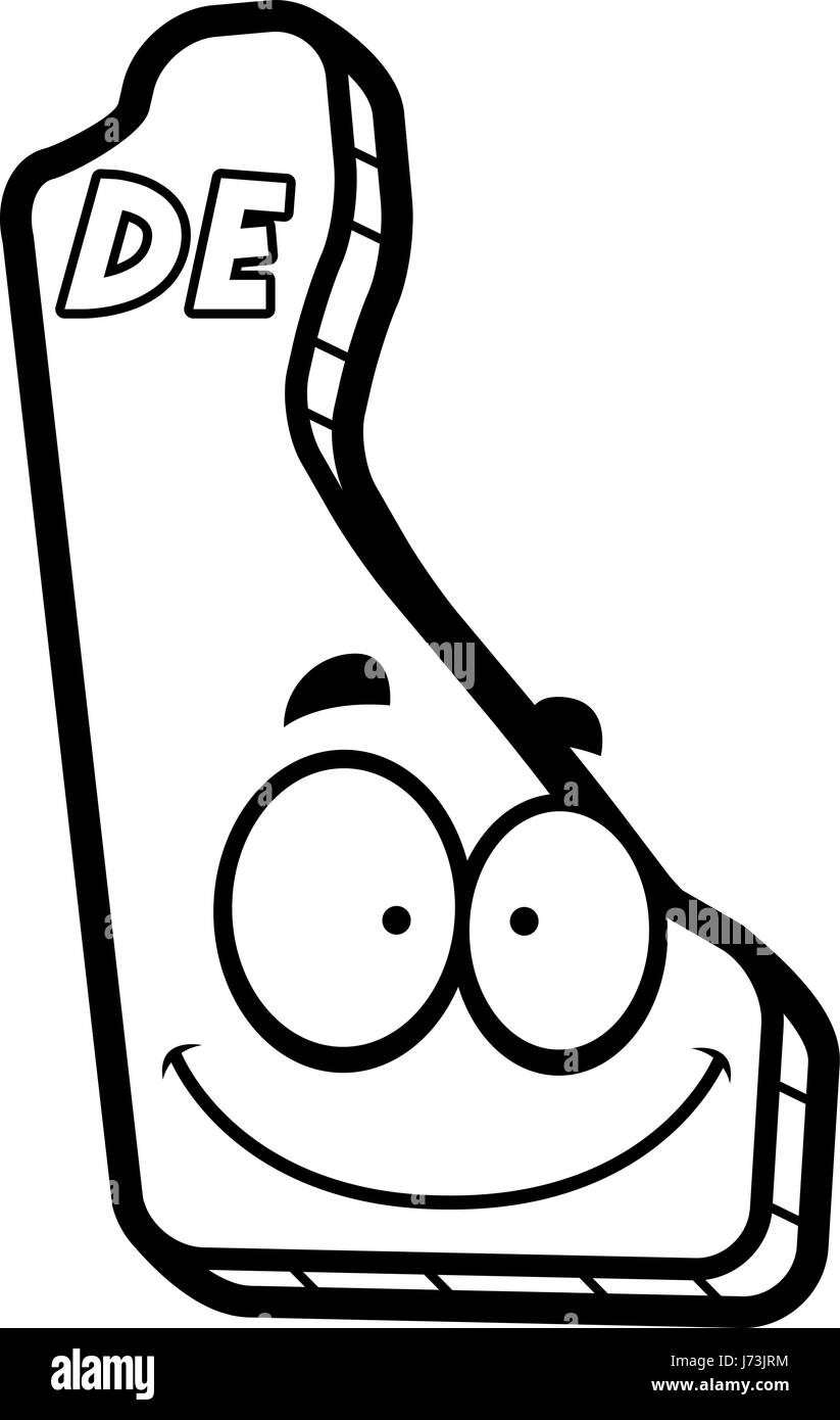 A cartoon illustration of the state of Delaware smiling Stock Vector ...