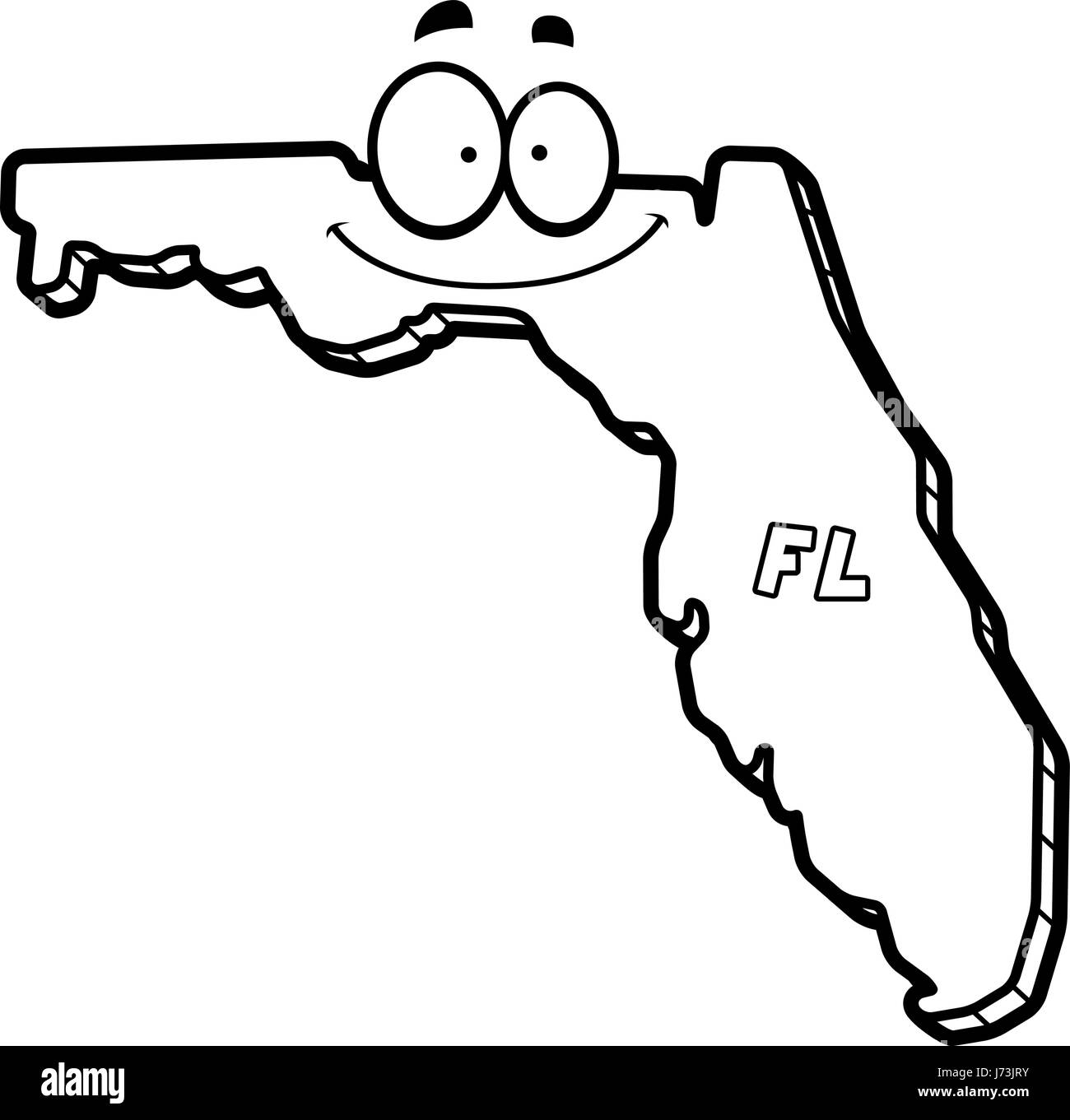 A cartoon illustration of the state of Florida smiling Stock Vector ...