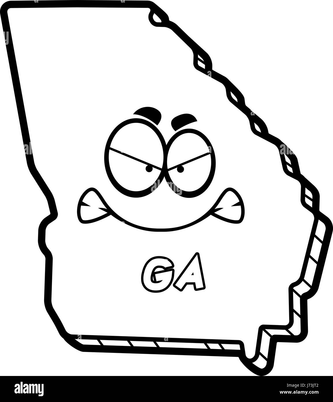 A cartoon illustration of the state of Georgia looking angry Stock ...