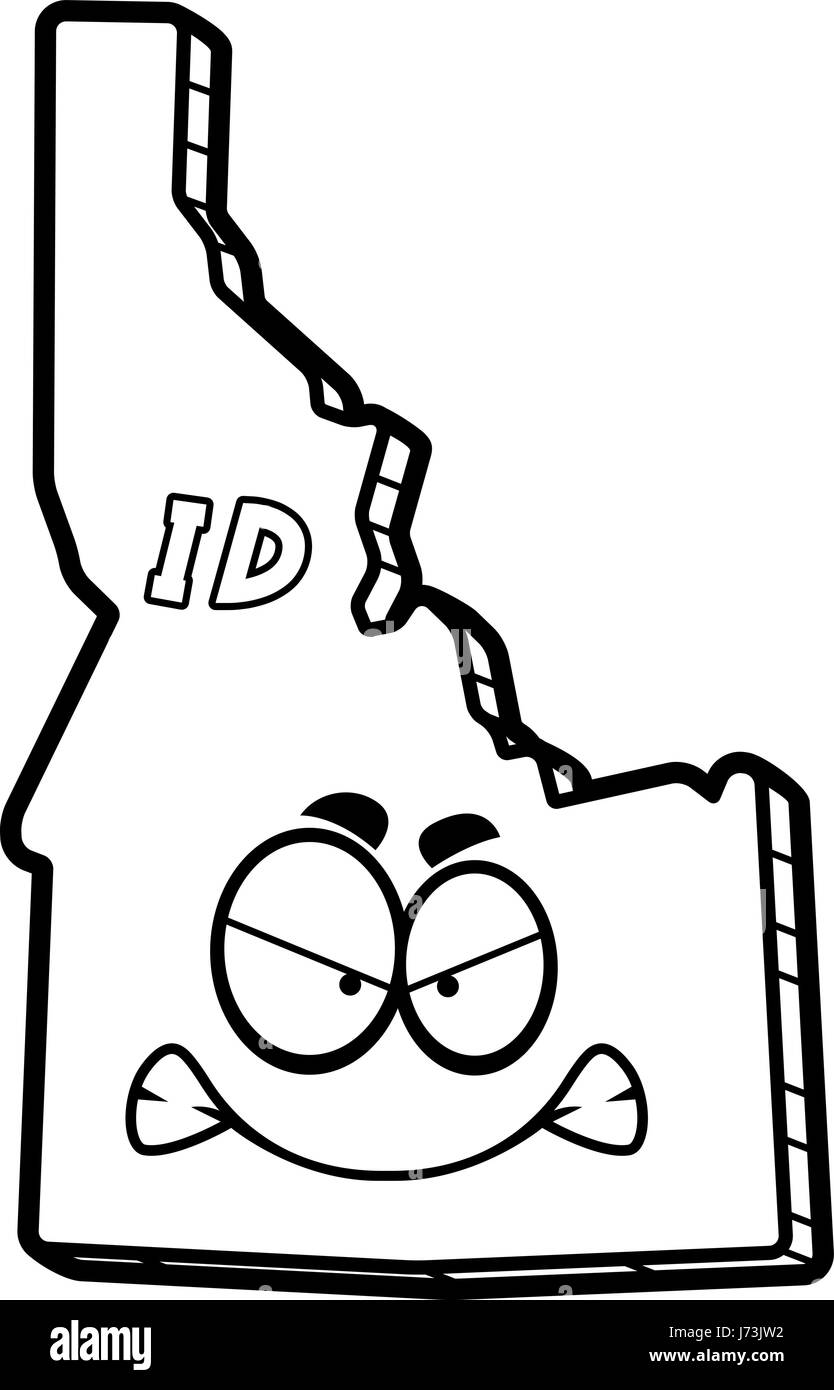 A cartoon illustration of the state of Idaho looking angry Stock Vector ...