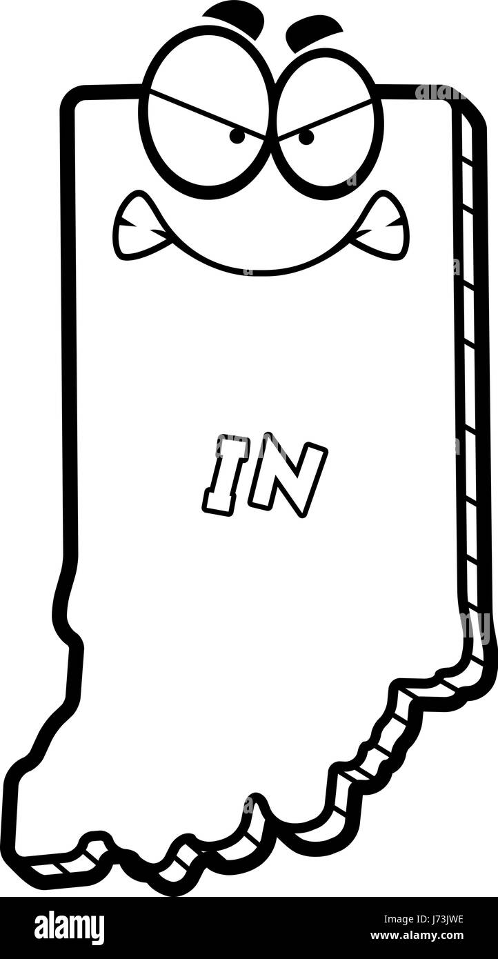 A cartoon illustration of the state of Indiana looking angry Stock ...