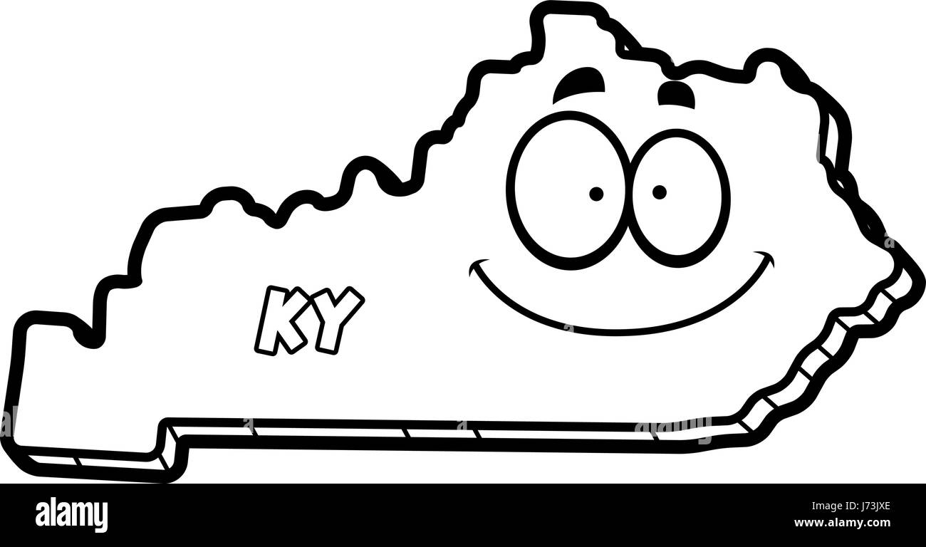 A cartoon illustration of the state of Kentucky smiling Stock Vector ...
