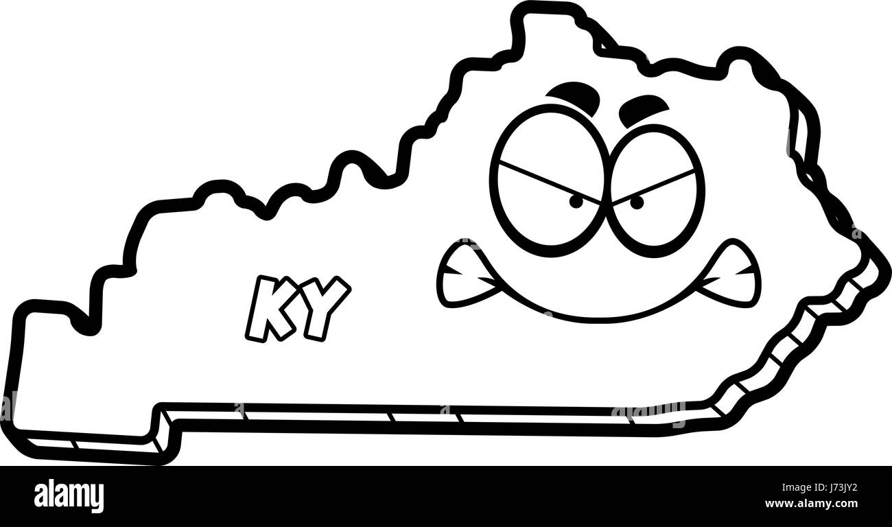 A cartoon illustration of the state of Kentucky looking angry Stock ...