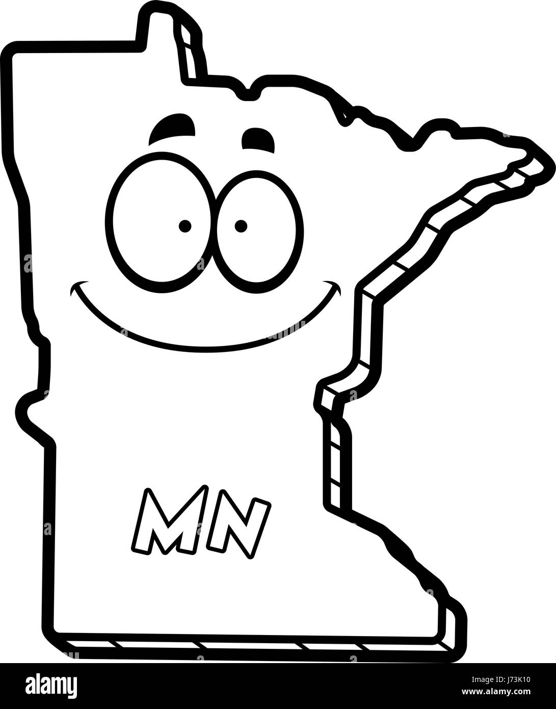 A cartoon illustration of the state of Minnesota smiling Stock Vector ...