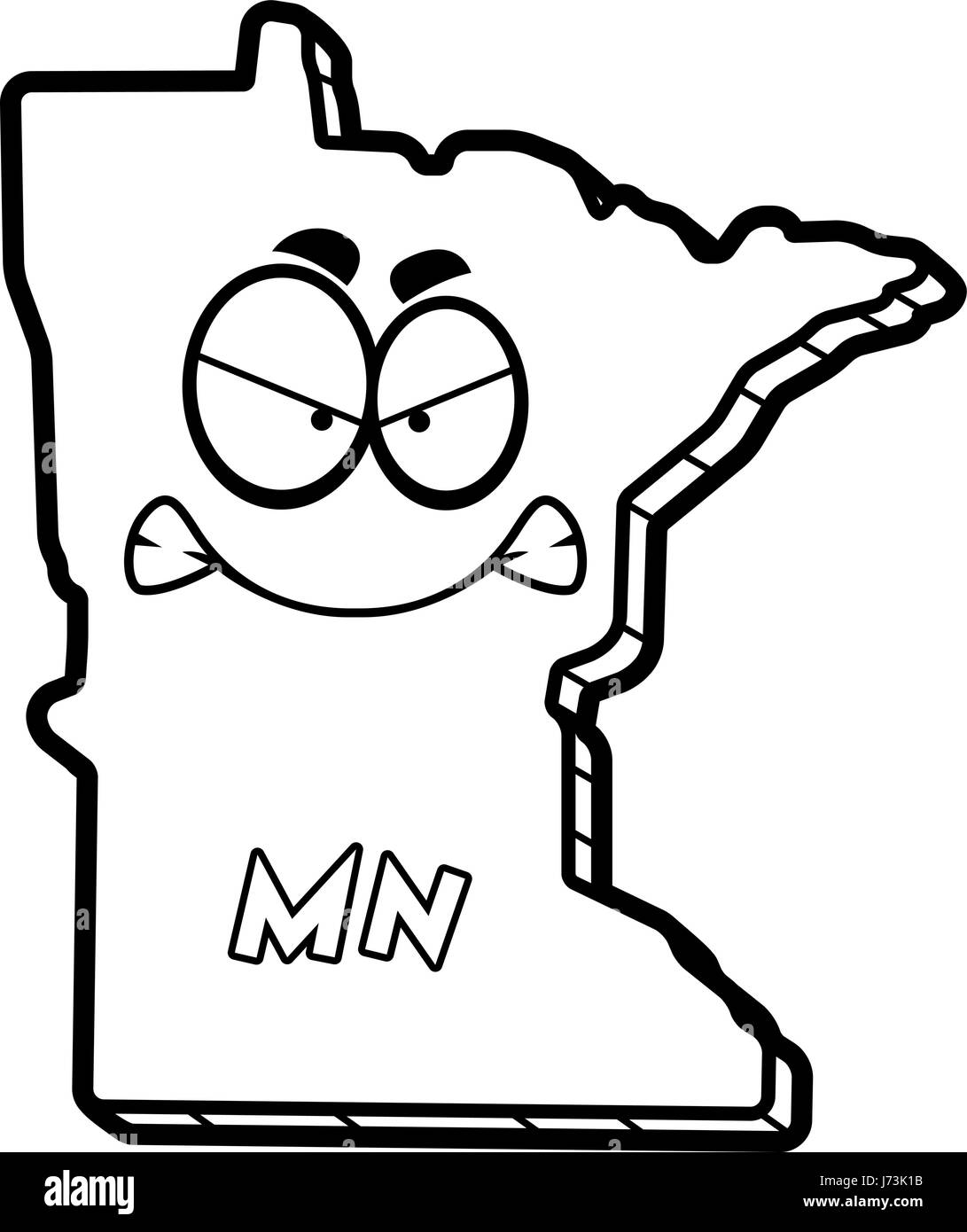 A cartoon illustration of the state of Minnesota looking angry Stock ...