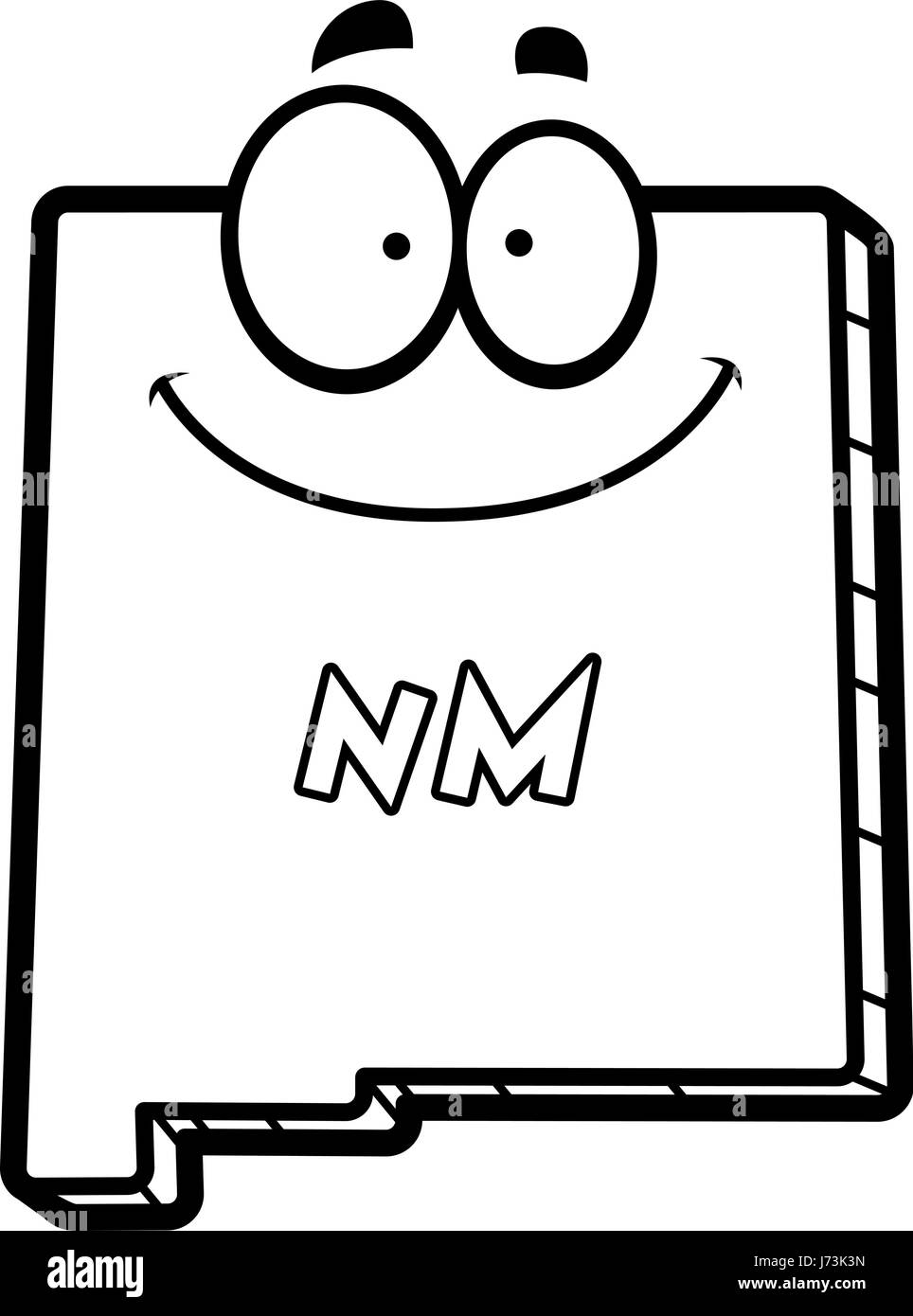 A cartoon illustration of the state of New Mexico smiling Stock Vector ...