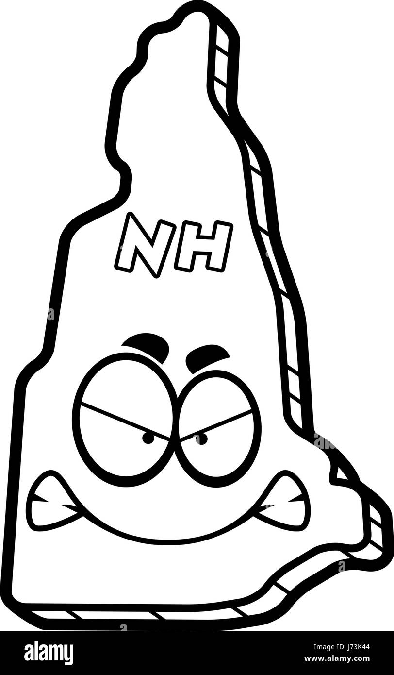 A cartoon illustration of the state of New Hampshire looking angry ...