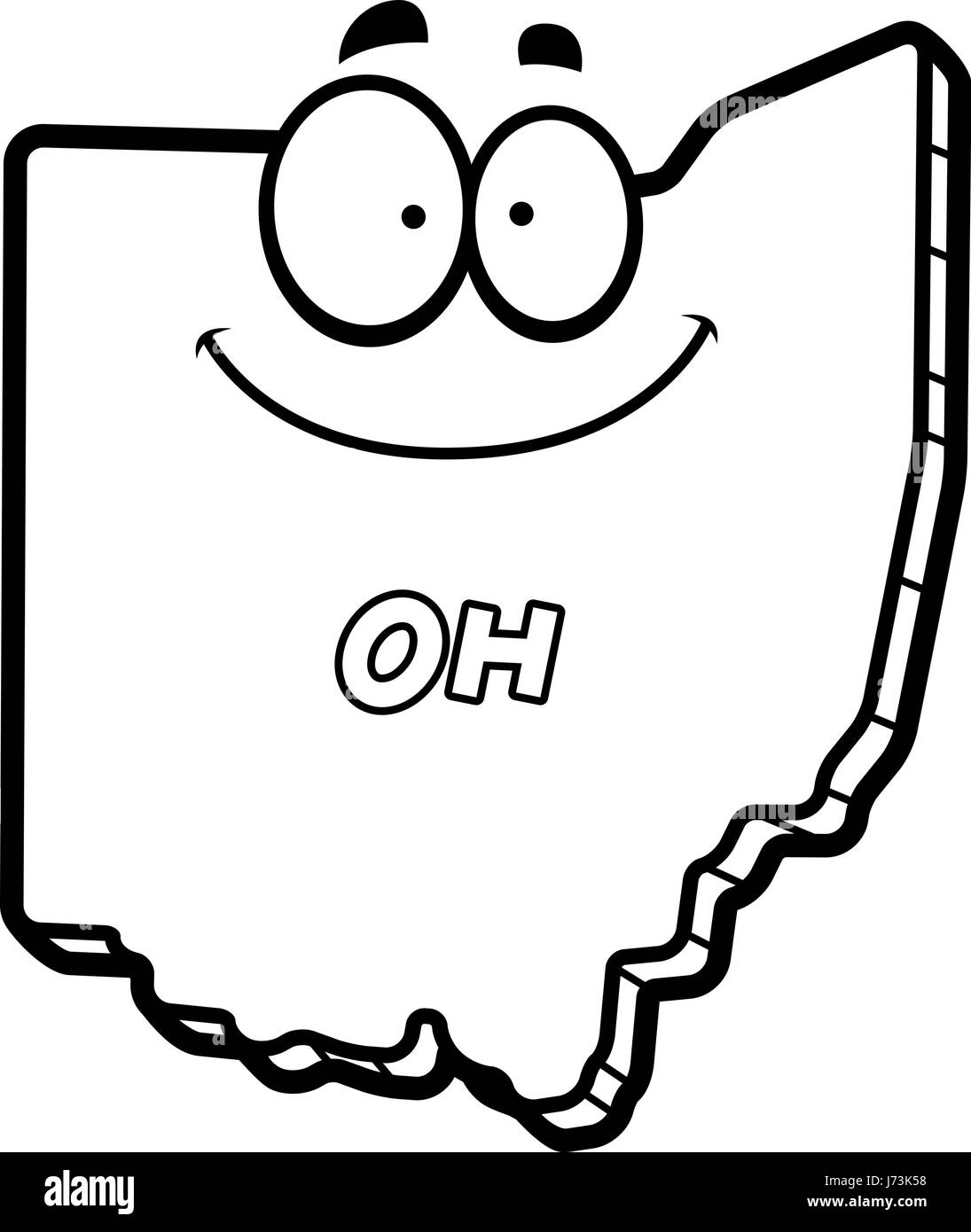 A cartoon illustration of the state of Ohio smiling Stock Vector Image ...