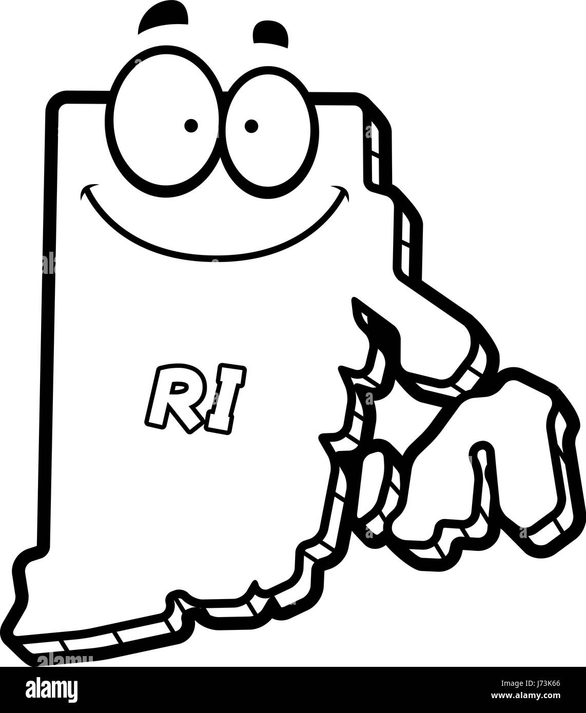 A cartoon illustration of the state of Rhode Island smiling Stock ...