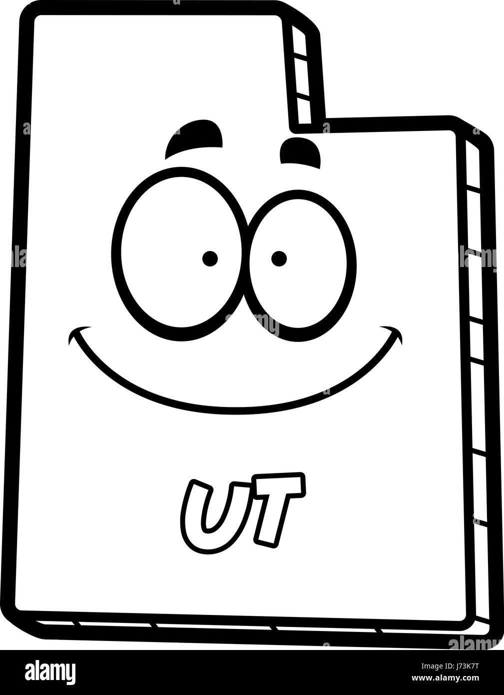 A cartoon illustration of the state of Utah smiling Stock Vector Image ...
