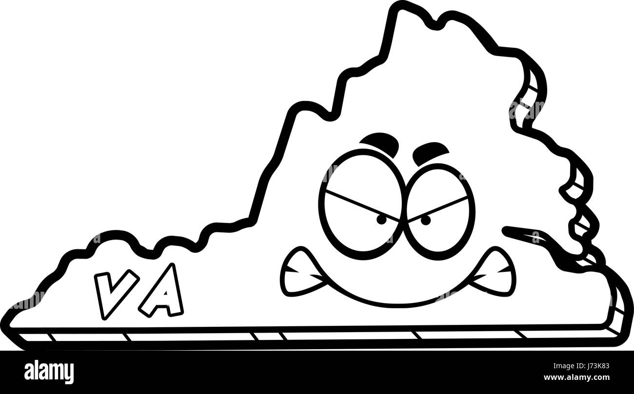 A cartoon illustration of the state of Virgina looking angry Stock ...
