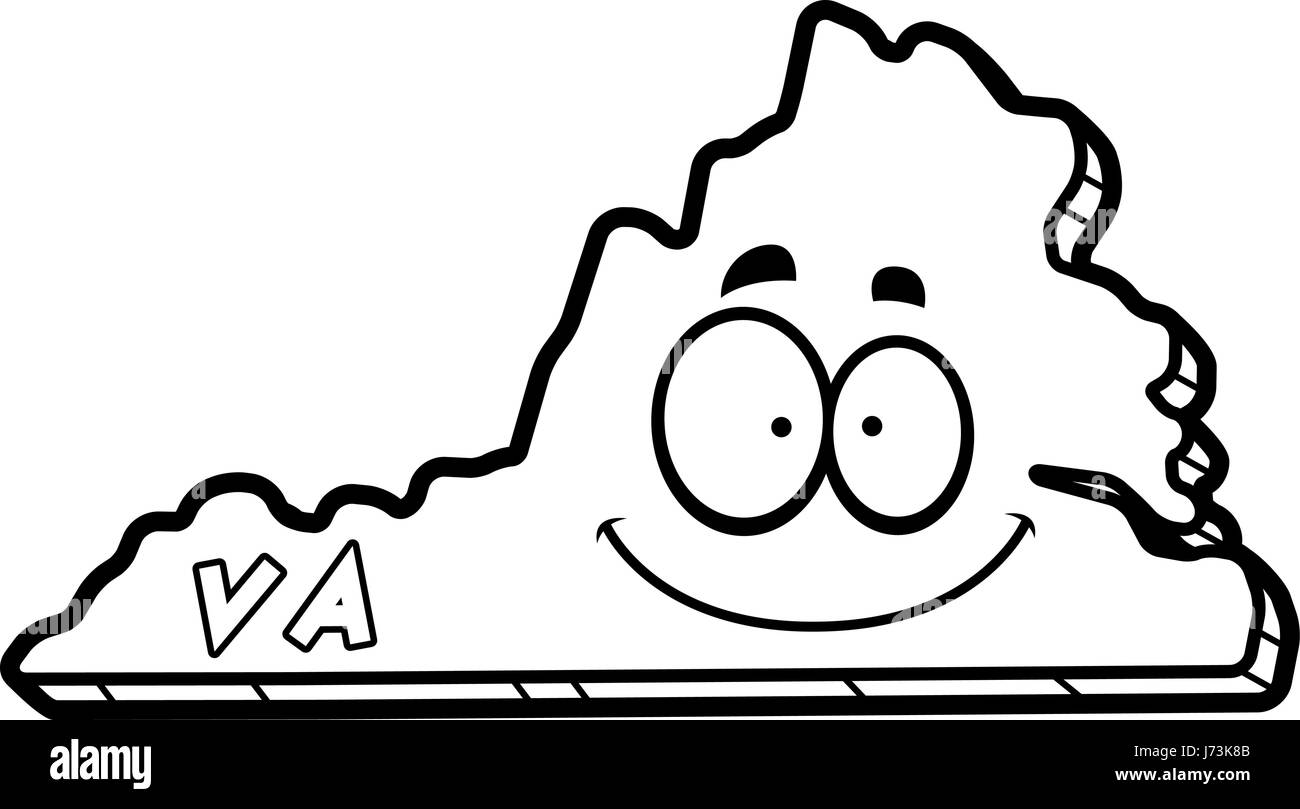 A cartoon illustration of the state of Virgina smiling Stock Vector ...