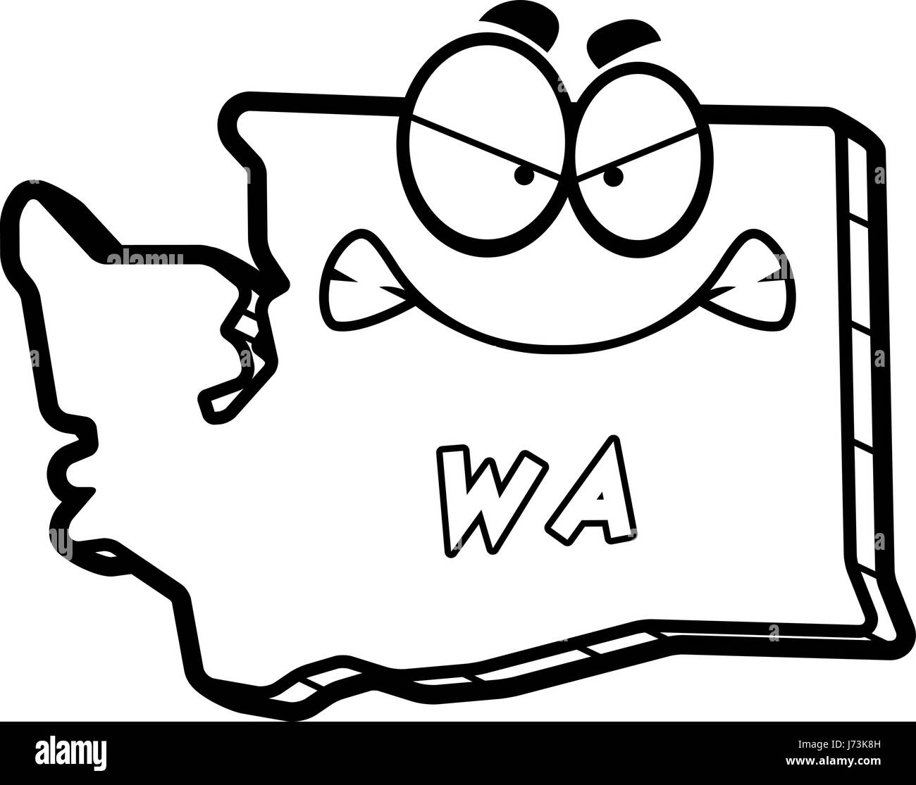A cartoon illustration of the state of Washington looking angry Stock ...