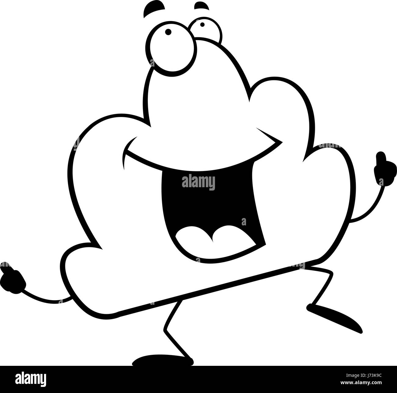 A happy cartoon storm cloud dancing and smiling Stock Vector Image ...